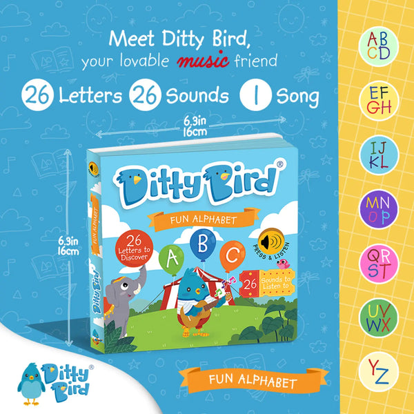 Ditty Bird - Fun Alphabet ABC Song - Musical Board Book – Alfy's New & Vintage Toy Shop